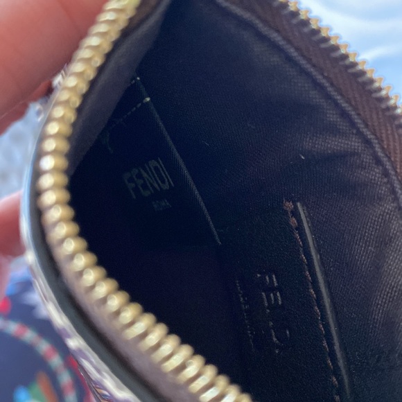 Fendi | Accessories | Authentic Fendi Brown Embossed Leather Coin Purse ...